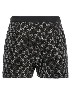 Gucci Gg Lamé Tweed Shorts - Black