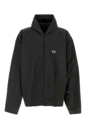 Balenciaga Slate Linen Blend Jacket - Black