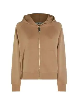 Max Mara Cotton Hooded Zip Up Sweatshirt