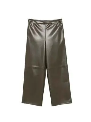 Max Mara Leather-look Cropped Pants - Multicolor