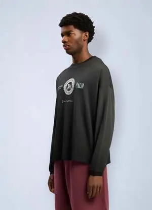 Palm Angels Dollar Graphic Long Sleeve T-shirt