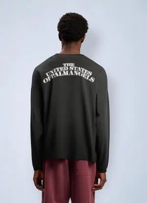 Palm Angels Dollar Graphic Long Sleeve T-shirt