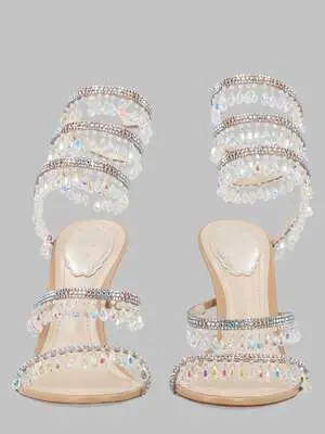 Rene Caovilla Sandalo Chandelier Con Tacco - Cream