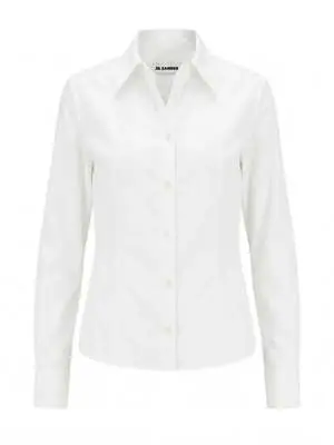 JIL SANDER Cotton Long Sleeve Button Up Shirt