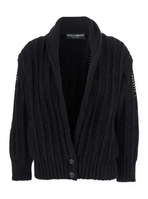Dolce & Gabbana Virgin Wool Ribbed Cardigan - Multicolor