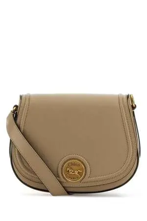Chloé Cappuccino Leather Horse Medal Crossbody Bag - Brown