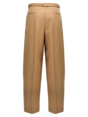 JIL SANDER Gabardine Belt Pants