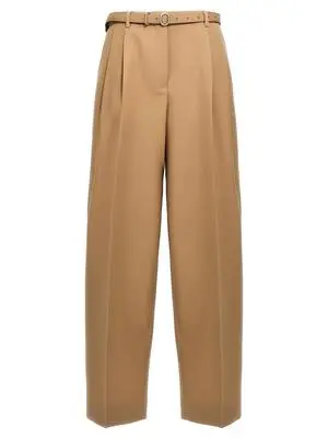 JIL SANDER Gabardine Belt Pants - Cream