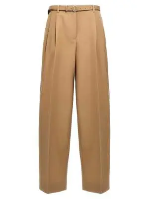 JIL SANDER Gabardine Belted Trousers