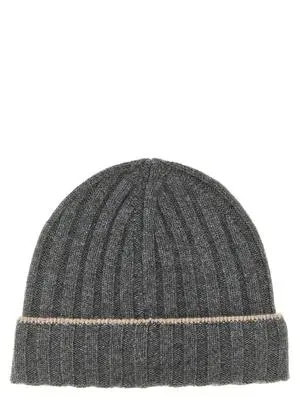 Brunello Cucinelli Cashmere Turn-up Beanie - Gray