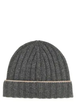 Brunello Cucinelli Cashmere Turn-up Beanie - Gray