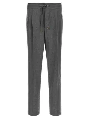 Brunello Cucinelli Wool Flannel Pants - Gray