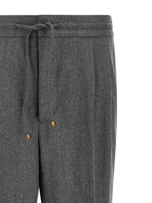 Brunello Cucinelli Wool Flannel Pants - Gray
