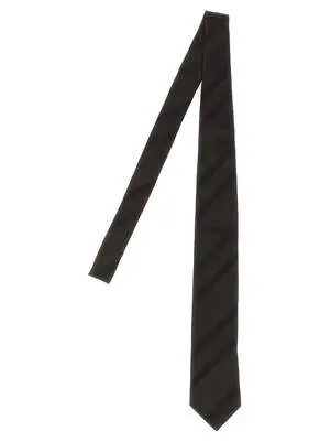 Brunello Cucinelli Regimental Silk Tie - Brown