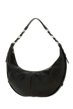 Saint Laurent Leather Saharienne Shopping Bag - Black