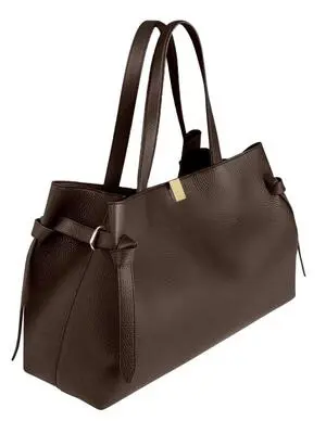 Yuzefi Leather Tote Bag - Brown