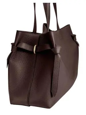 Yuzefi Leather Tote Bag - Brown