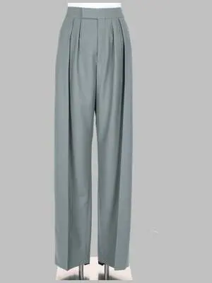 Chloé Pantalone A Sigaretta Sartoriale In Gabardine Di Lana - Gray