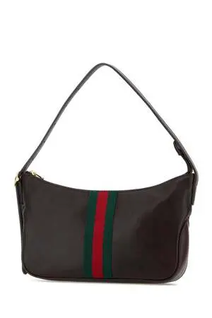 Gucci Dark Leather Small Lunetta Shoulder Bag