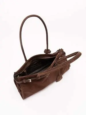 Prada Bonnie Medium Suede Bag - Multicolor