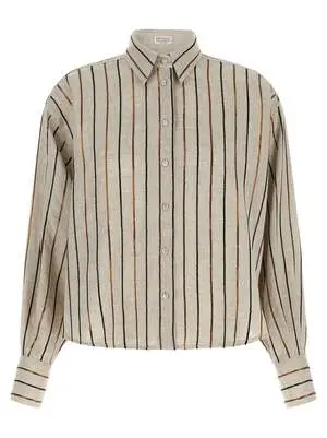 Brunello Cucinelli Sparkling Stripes' Shirt - Cream