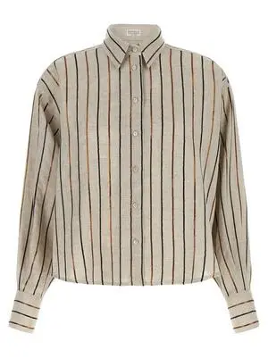 Brunello Cucinelli Sparkling Stripes' Shirt - Cream