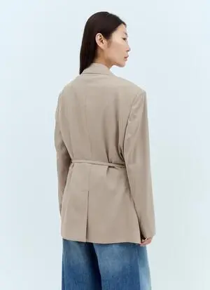 Acne Studios Peak Lapels Belted Blazer - Cream