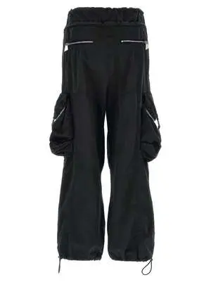 Attico Cotton Canvas Parachute Cargo Pants - Black