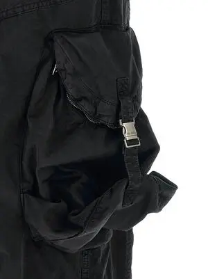 Attico Cotton Canvas Parachute Cargo Pants - Black