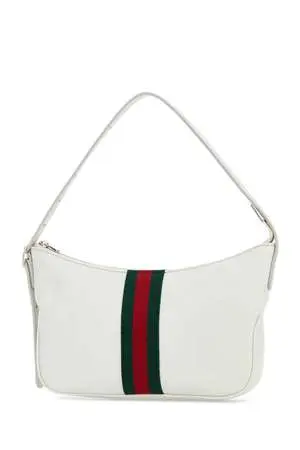 Gucci Leather Small Lunetta Shoulder Bag - White