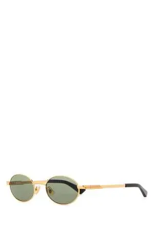 Bottega Veneta Metal Oval Frame Sunglasses - Gold