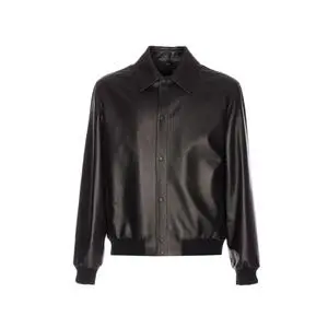 Fendi Maxi Lettering Leather Jacket - Black