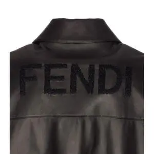 Fendi Maxi Lettering Leather Jacket