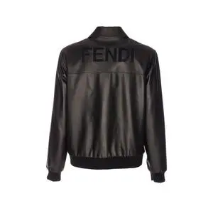 Fendi Maxi Lettering Leather Jacket