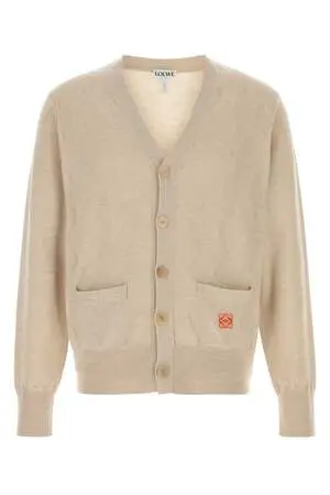 Loewe Sand Wool Blend Cardigan - Brown
