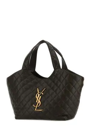 Saint Laurent Charcoal Nappa Medium Icare Shopping Bag - Gray