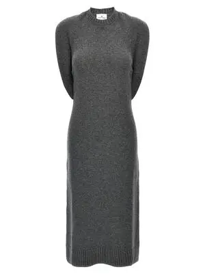 COURREGES Over The Shoulder Drapè Dress - Gray
