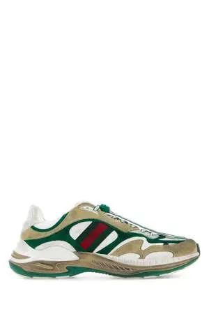 Gucci Gg Fabric And Suede Sneakers - Multicolor