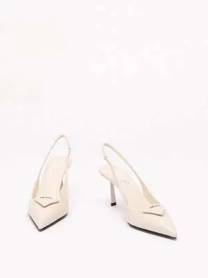 Prada Saffiano Patent Leather Slingback Pumps