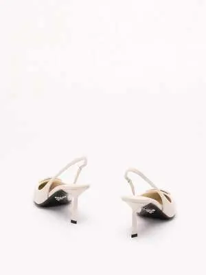 Prada Saffiano Patent Leather Slingback Pumps