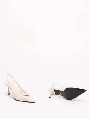 Prada Saffiano Patent Leather Slingback Pumps