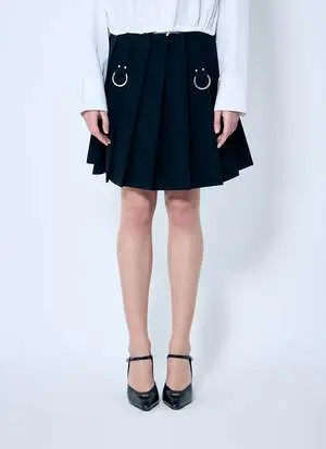 Prada Pleated Wool Skirt - Blue