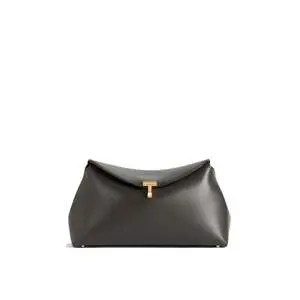 TOTEME T-lock Leather Clutch Bag - Brown
