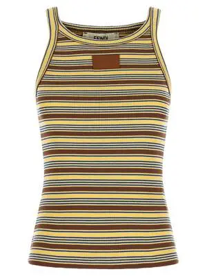 Fendi Striped Knit Tank Top - Multicolor