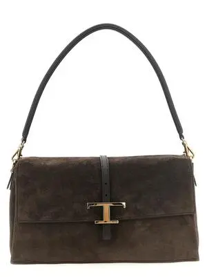 TOD'S Flap T Timeless' Shoulder Bag - Brown