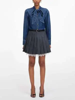 SELF-PORTRAIT Tie Neck Shirt
