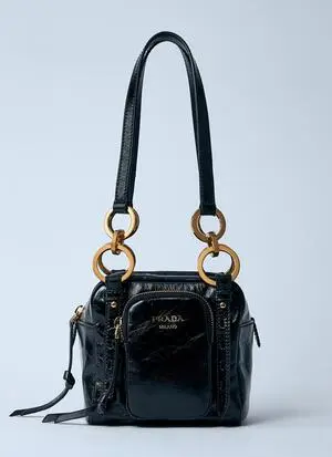 Prada Mini Dangle Leather Handbag