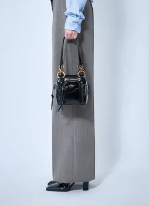 Prada Mini Dangle Leather Handbag