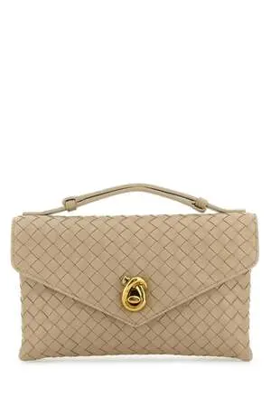 Bottega Veneta Beige Leather Knot Lock Handbag - Brown