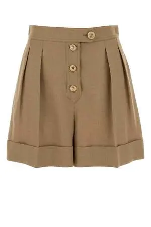 Valentino Garavani Biscuit Viscose Blend Shorts - Brown